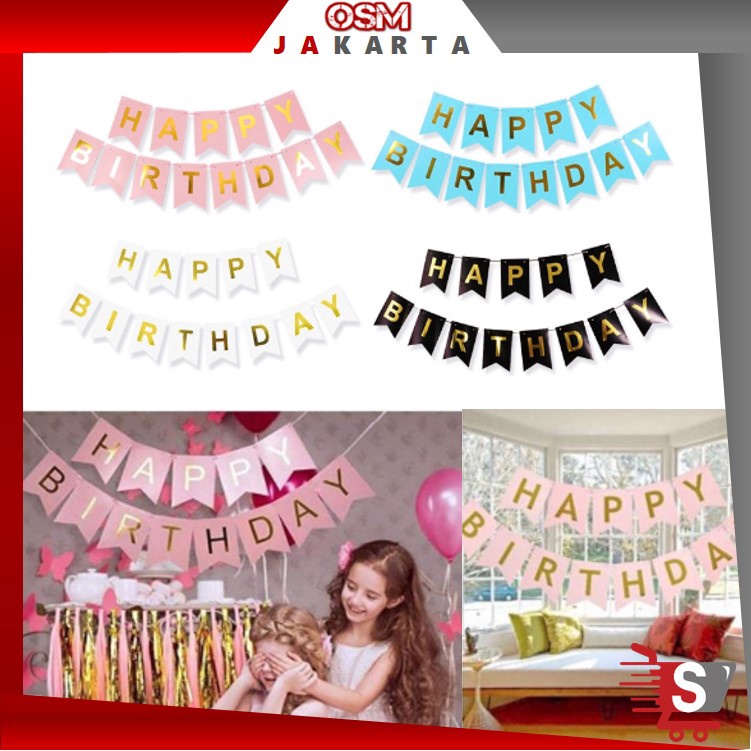 Jual OSM JKT 5564 Banner Happy Birthday / Bendera Ulang Tahun ...
