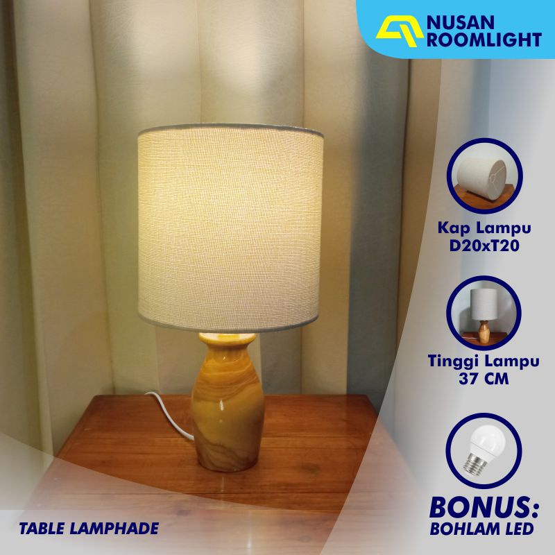 Jual Lampu Meja Table Lampshade NRL13 Lampu Tidur Meja Nakas Hias Kamar Beside Lamp Shade Ruang ...