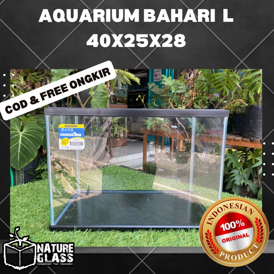 Jual Aquarium Akuarium Akrilik Kaca BAHARI S,M,L Hitam ikan Hias Reptile Aquascape | Shopee ...