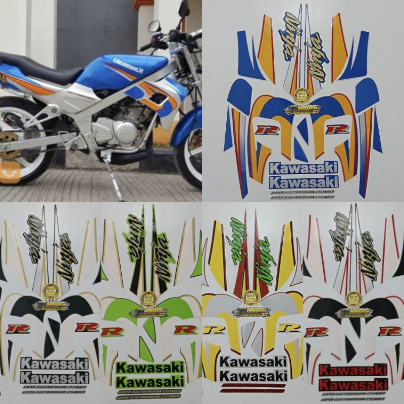 Jual striping kawasaki ninja r 2005 2006 hijau stiker Lis body motor ...