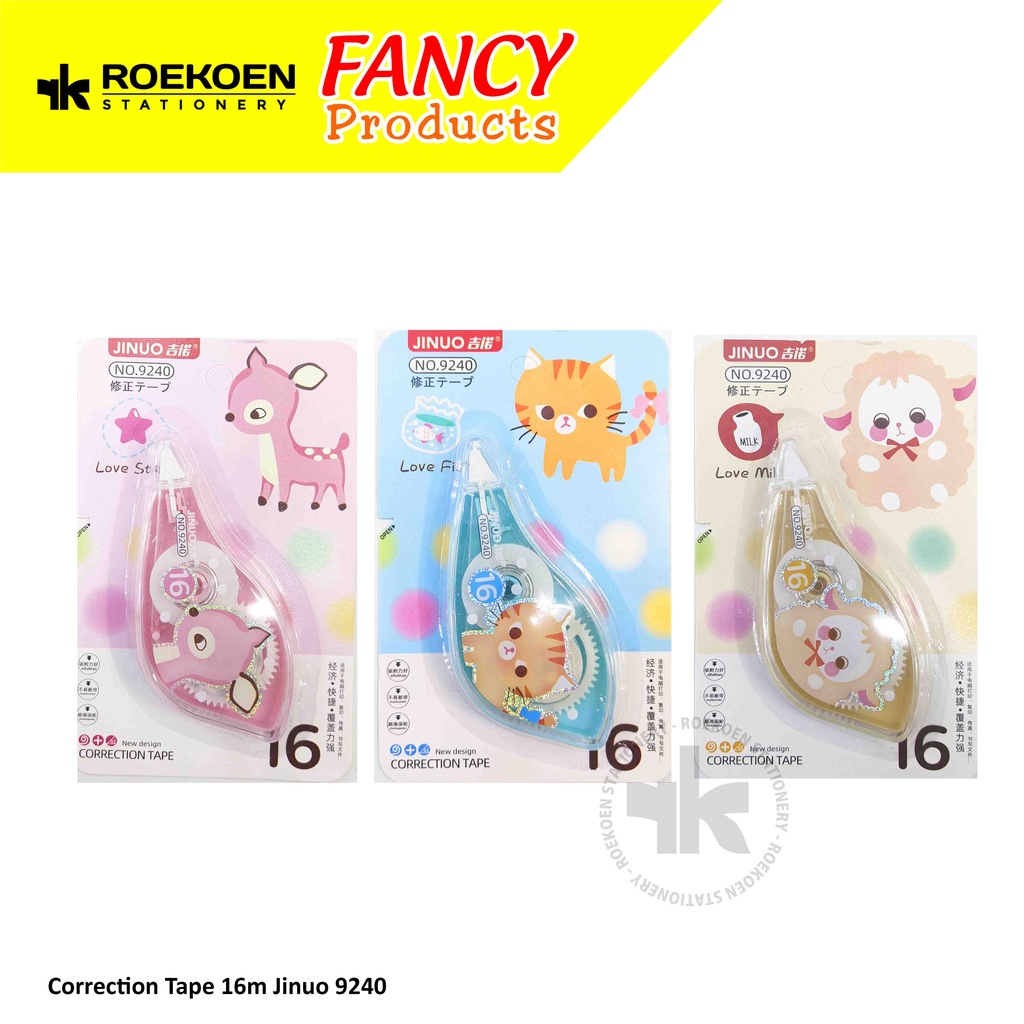 Jual Correction Tape 16m Jinuo 9240 -Pita Koreksi TipeX Kertas Kering ...