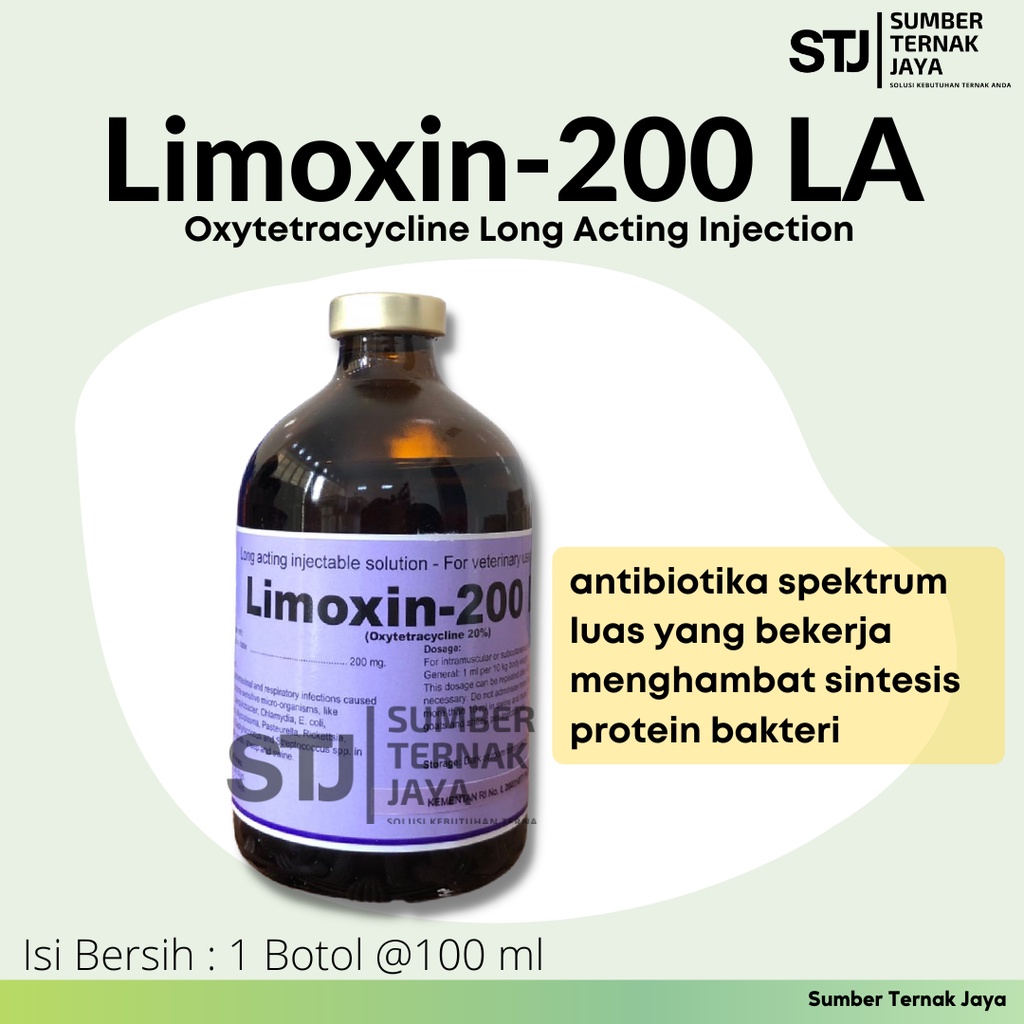 Jual Limoxin 200 LA isi 100 ml Long Acting Injeksi Antibiotik Spektrum ...