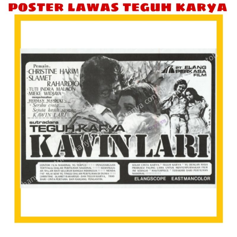 Jual poster film lawas kawin lari - poster teguh karya | Shopee Indonesia