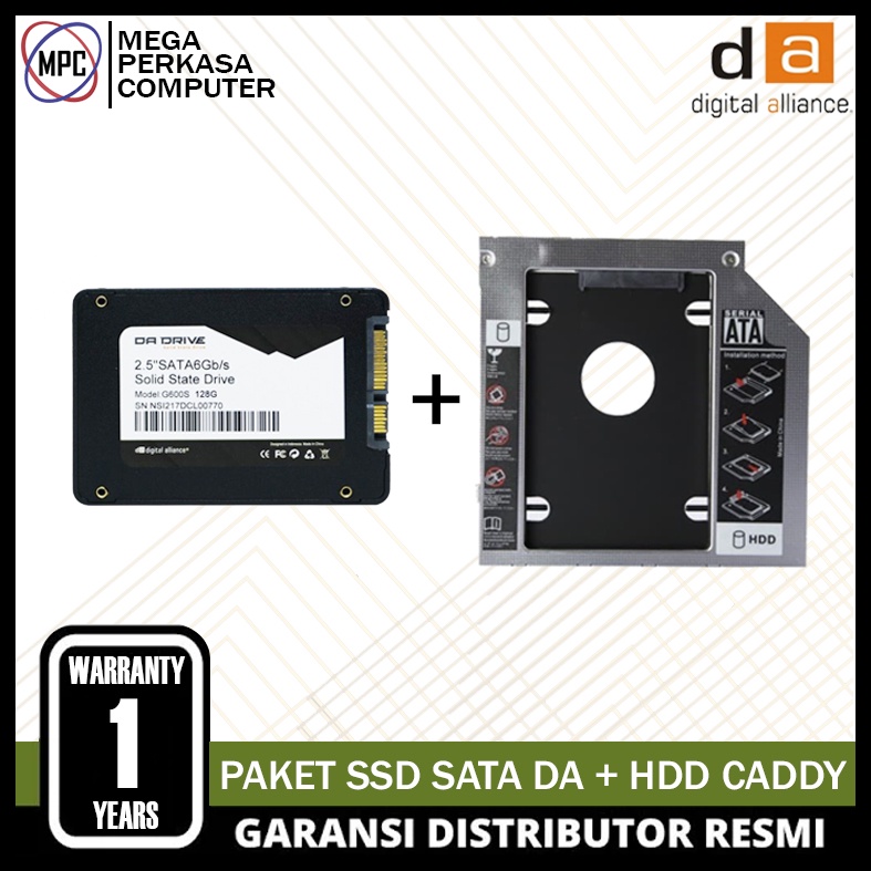 Jual Paket SSD SATA 2,5 Inch Merk Digital Alliance + HDD Caddy | Shopee ...
