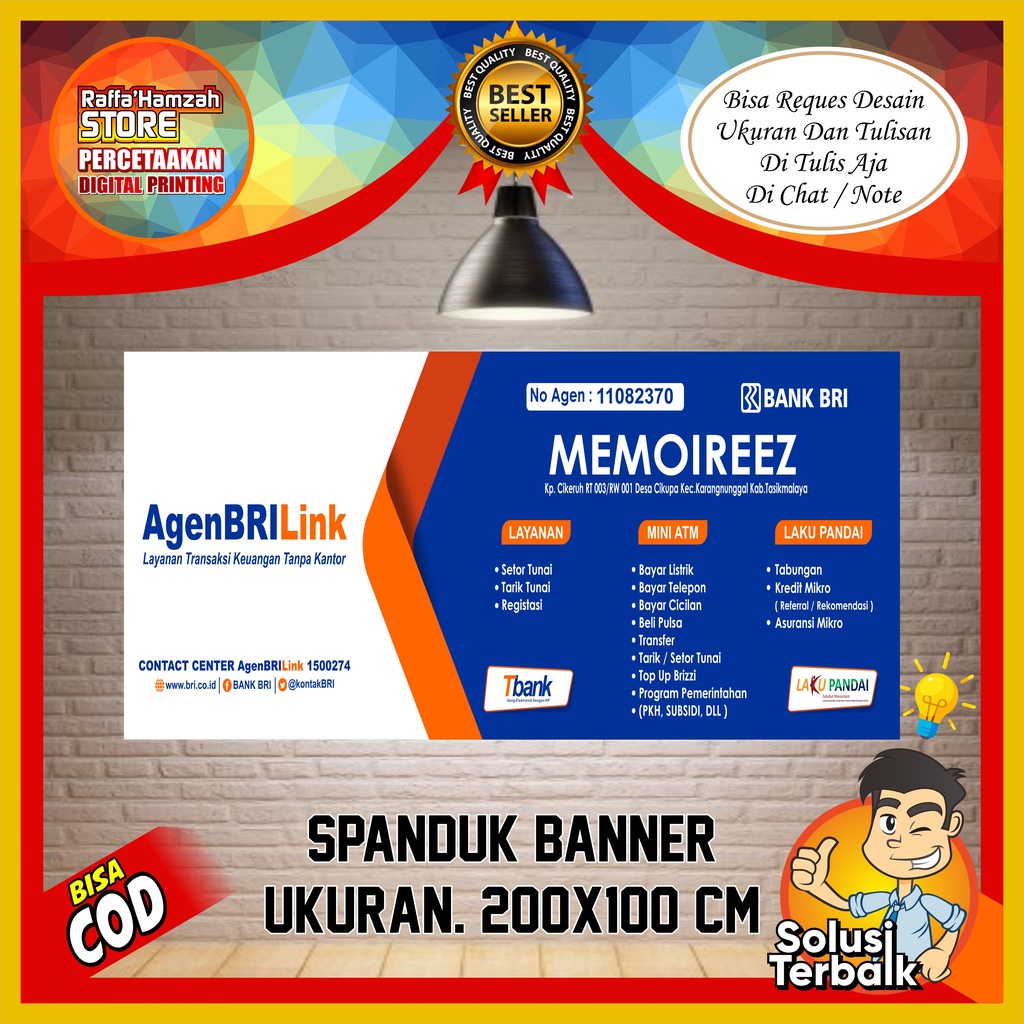 Jual Spanduk Banner Agen BRI Link Spanduk BRI Link Uk.200x100cm ...