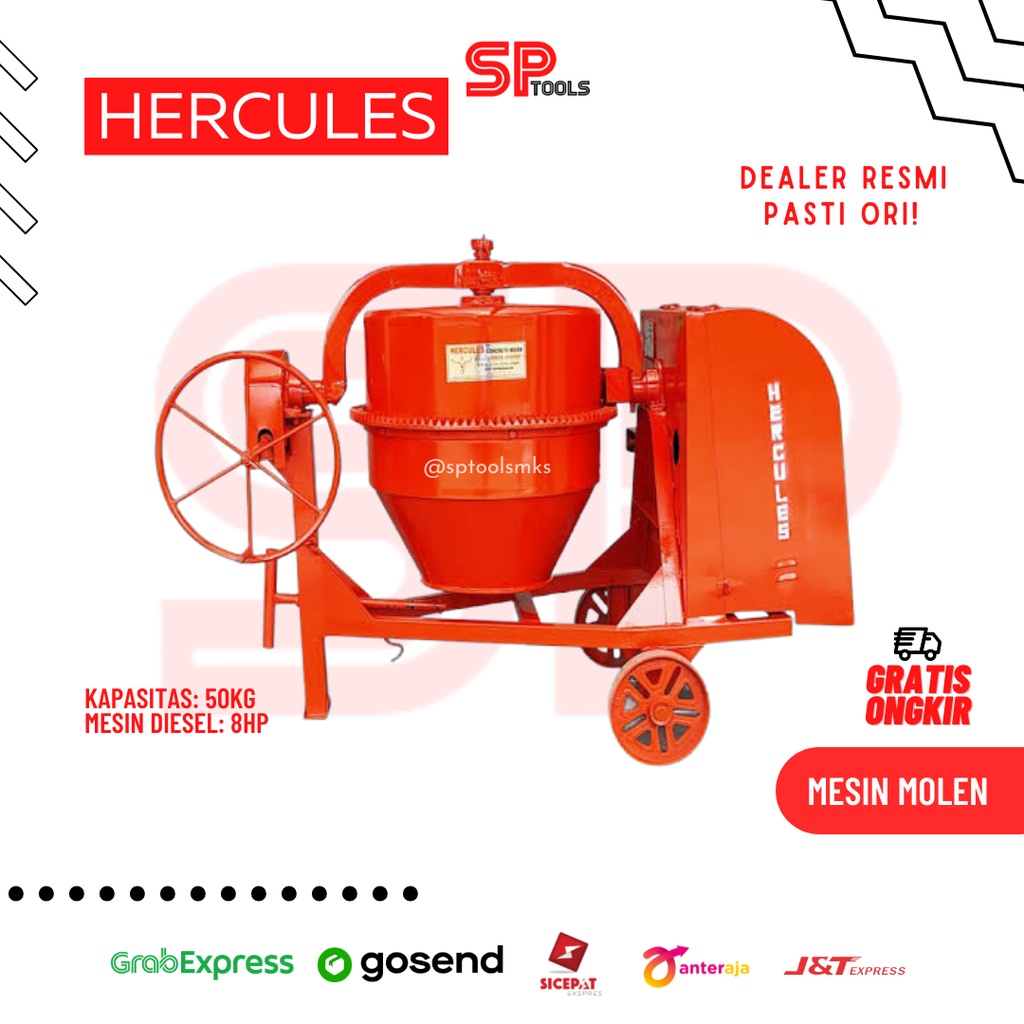 Jual MESIN MOLEN MOLLEN PENGADUK SEMEN 50KG 50 KG 8HP 8PK HERCULES LENGKAP | Shopee Indonesia