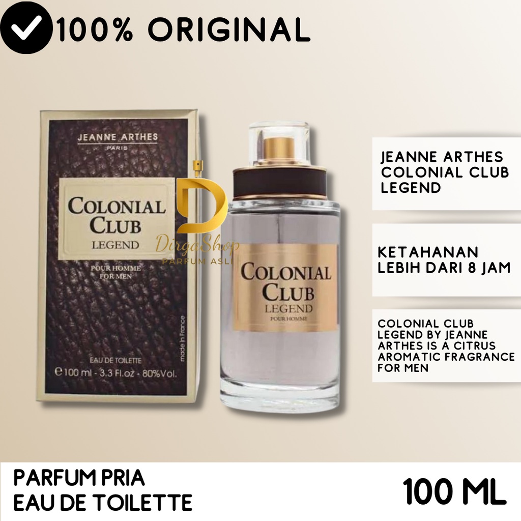 Jual Parfum Original Jeanne Arthes Colonial Club Legend for Men EDT 100ml | Shopee Indonesia