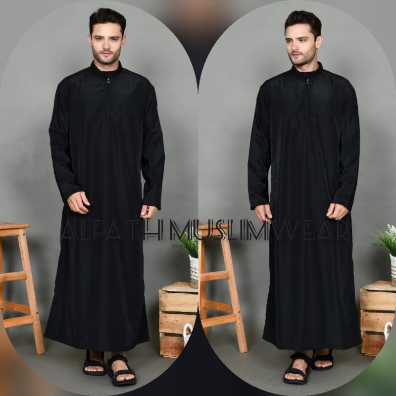 Jual Gamis Pria Muslim Dewasa Polos Lengan Panjang Bahan full Katun ...