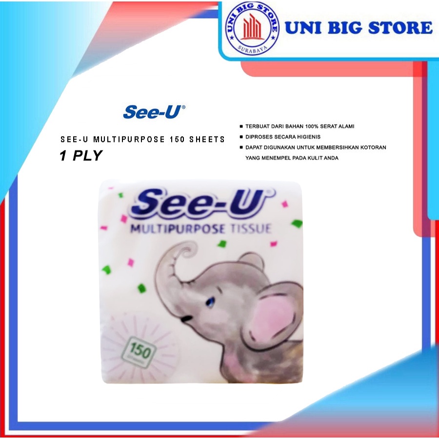 Jual SEE-U See U Tissue Pop Up Gajah Table 150 Sheets 1 PLY SeeU Tisu ...