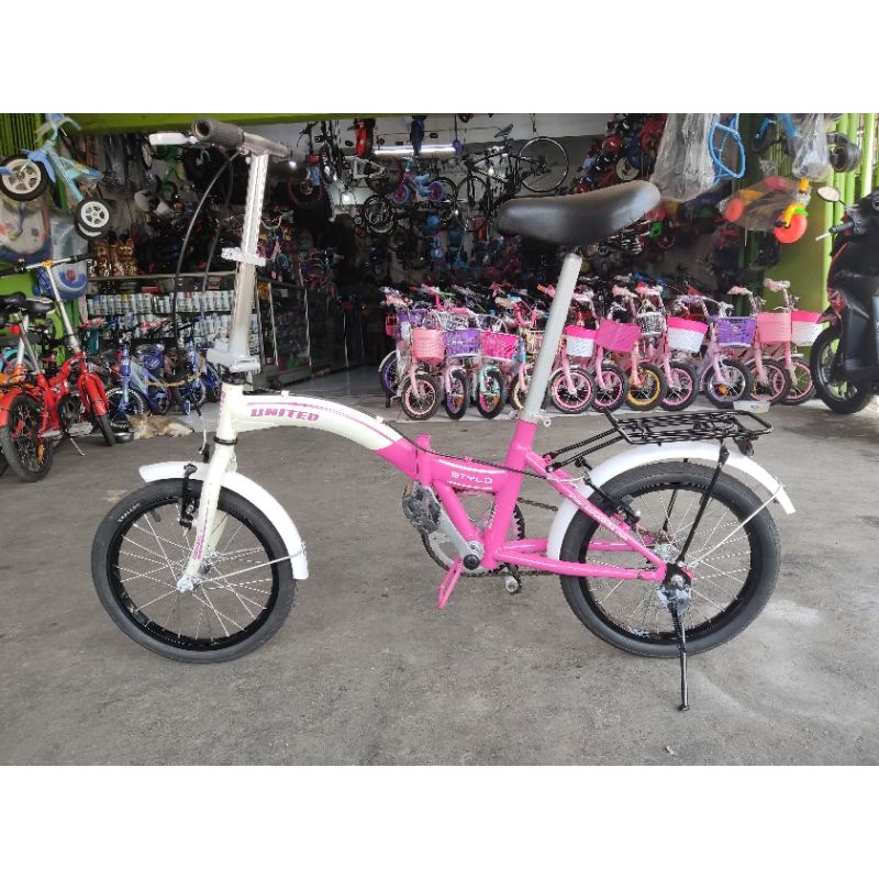 Jual sepeda lipat 16 united Stylo single speed second mulus | Shopee ...