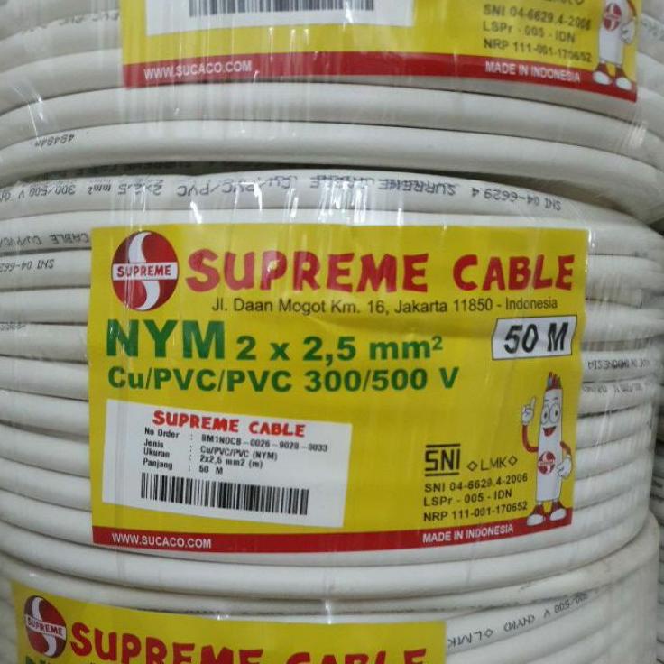 Jual kode2i2Hw--KABEL NYM 2X2,5 SUPREME KAWAT LIDI BATANG KULIT PUTIH ...