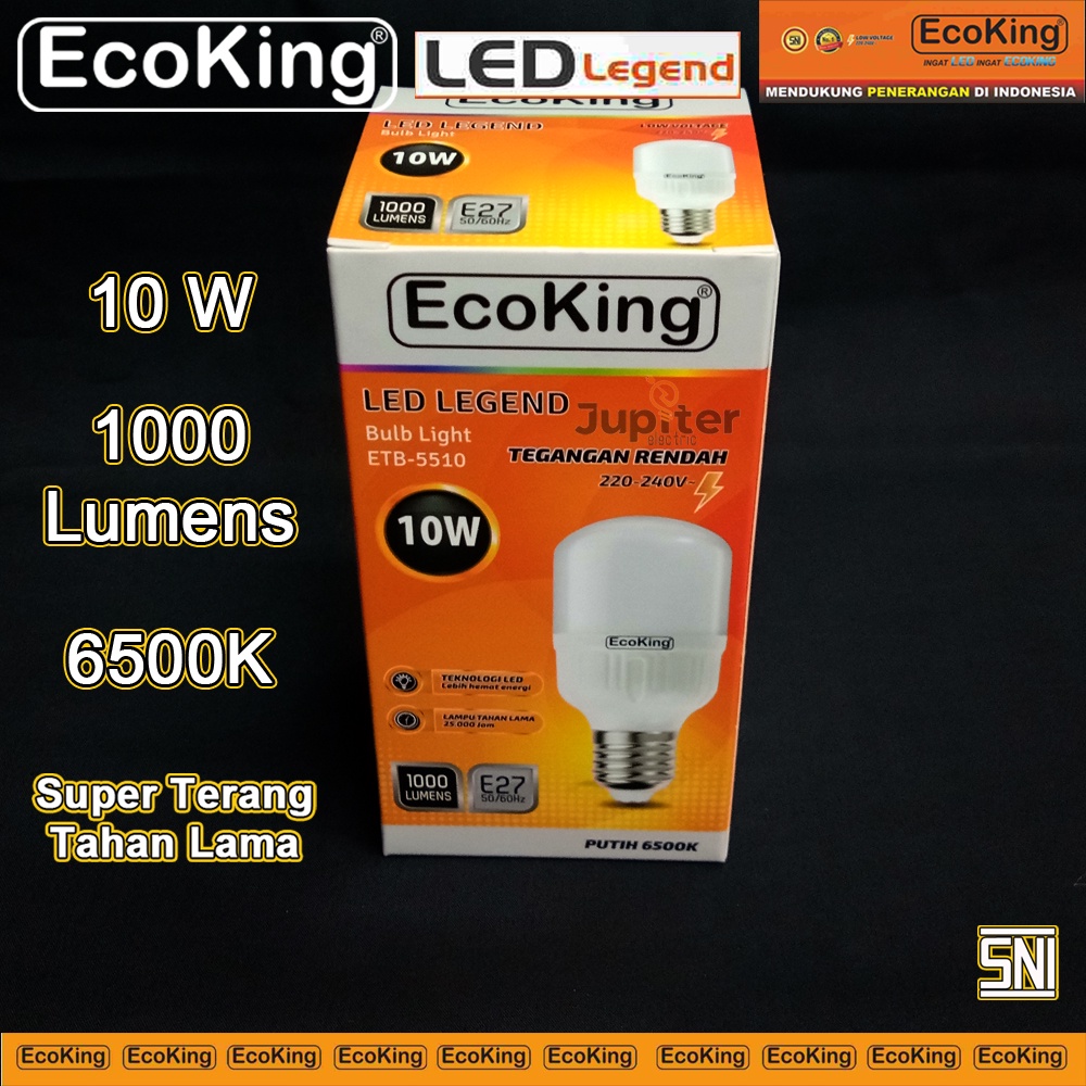 Jual Lampu LED Jumbo 10W - 10 Watt 6500K Putih LED Legend EcoKing ...