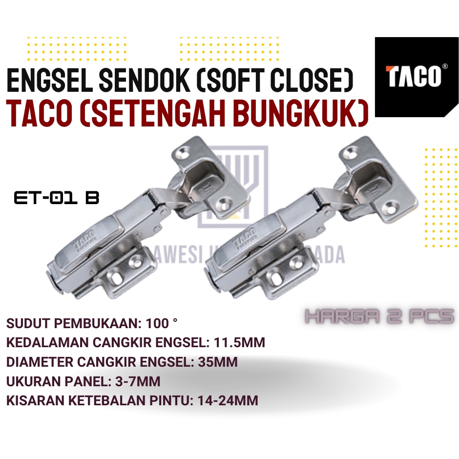 Jual ENGSEL SENDOK TACO SETENGAH BENGKOK ET-01 B ENGSEL LEMARI TACO ...
