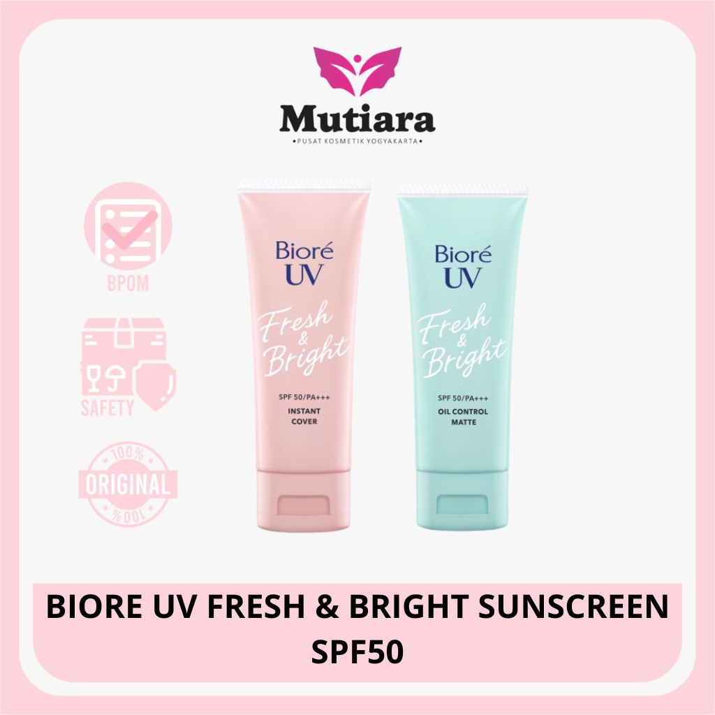 Jual BIORE UV FRESH & BRIGHT SUNSCREEN SPF50 30GR | Shopee Indonesia
