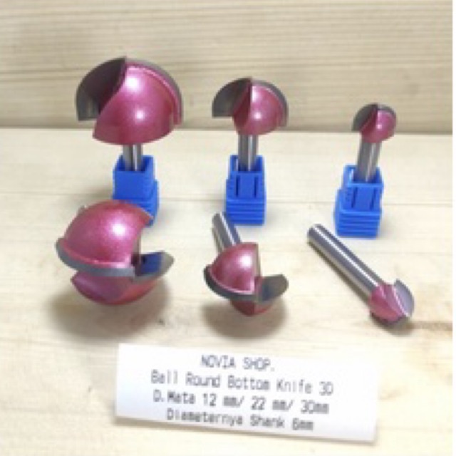 Jual Mata router CNC 3D Ballnose shank 6mm u/ carving kayu PVC | Shopee ...