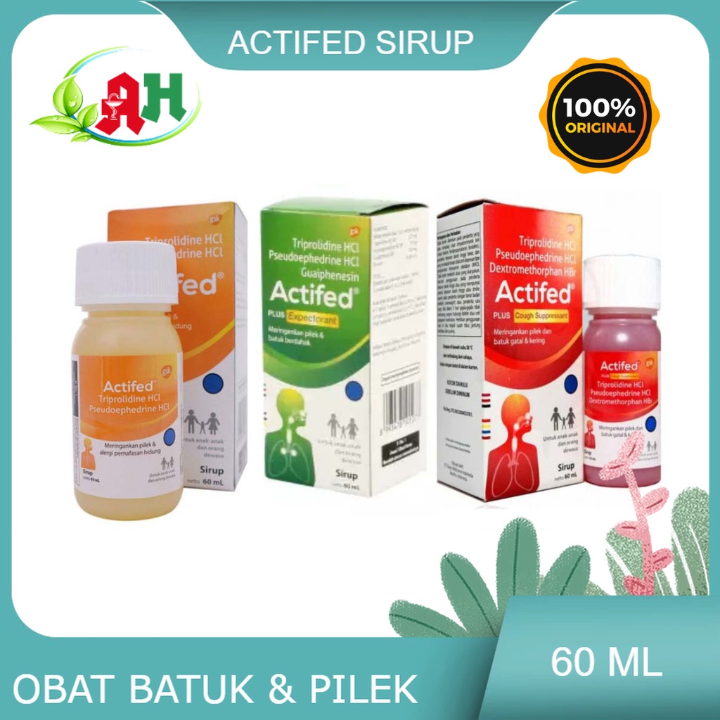 Jual ACTIFED Sirup 60 ml Obat Batuk Pilek Kering Berdahak Hijau Kuning ...