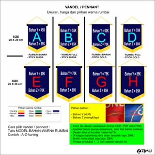 Jual Bendera gantung/Vandel/Pennant Custom RUMBAI BAWAH STICK GOLD ...