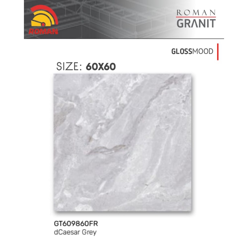 Jual ROMANGRANIT dCaesar Grey 60x60 GT609860FR ROMAN GRANIT GLOSSMOOD ...