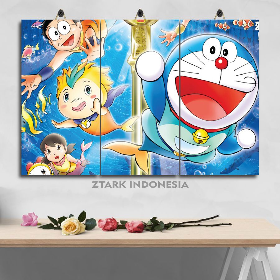 Jual POSTER RUANG MURAH GAMBAR FOTO DORAEMON 45X30 MULTI PANEL IQFGZ ...