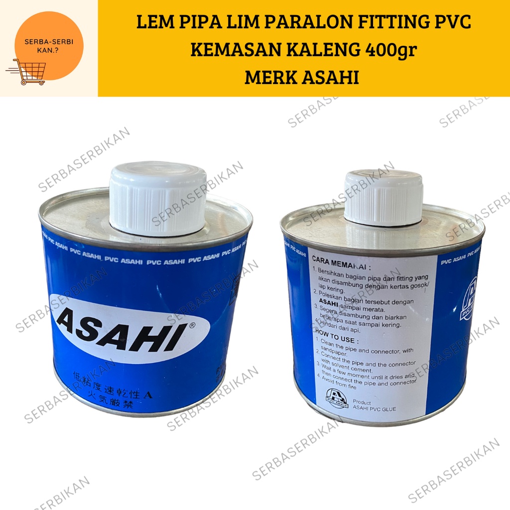 Jual LEM PIPA FITTING ASAHI PARALON PVC KEMASAN KALENG 400gr | Shopee ...