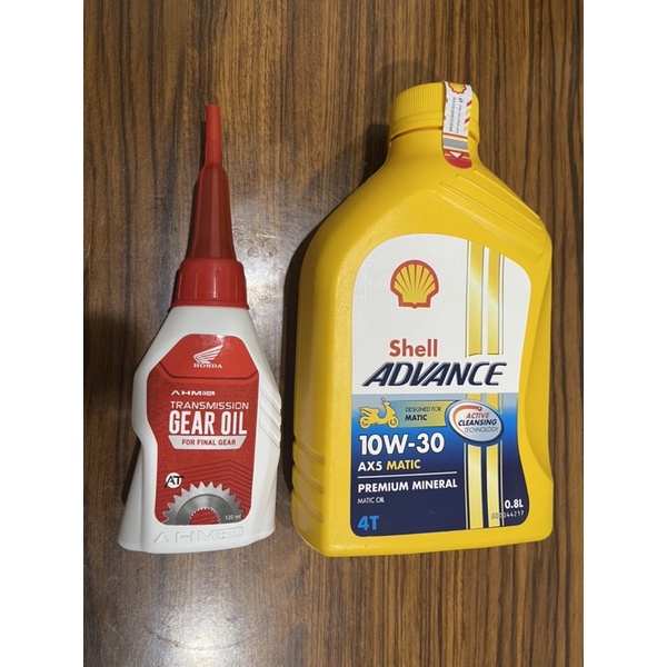 Jual Paket oli shell Advance AX5 SAE10W-30 800ml dan oli AHM GEAR 120ml ...