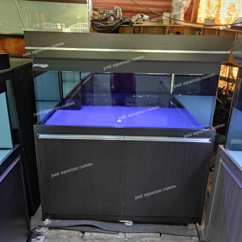 Jual aquarium custom kabinet 120x60x60 10mm full stiker tinggal masuk ...