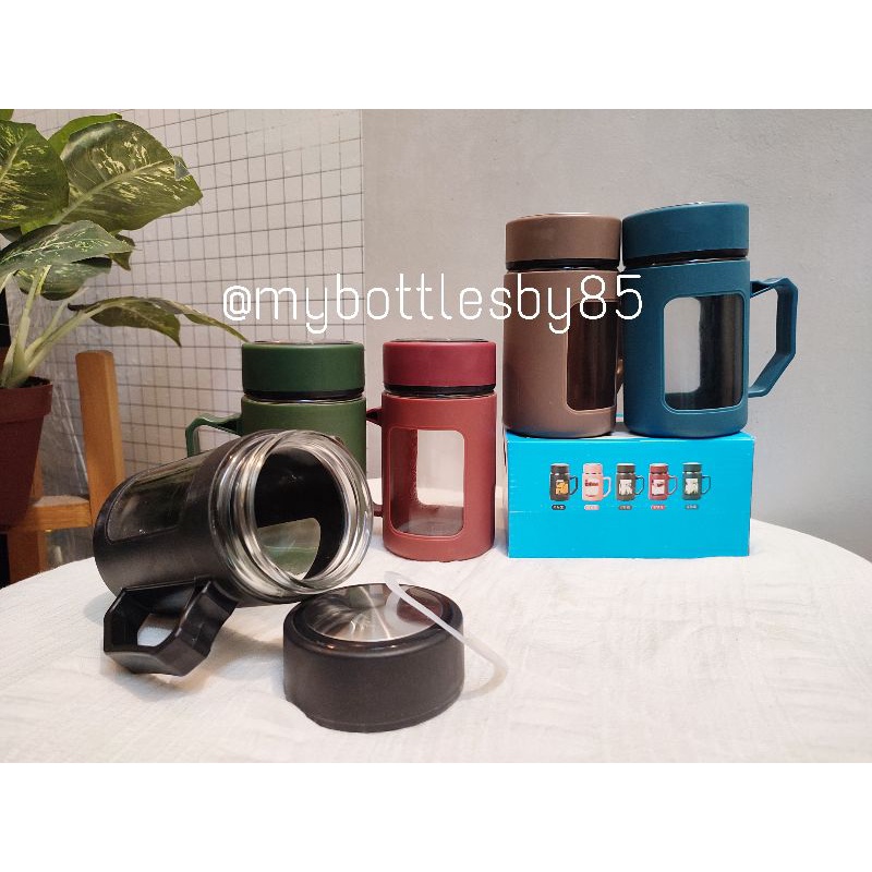 Jual Gelas mug kaca,tumbler kaca ganggang,botol mug kaca pakai box ...