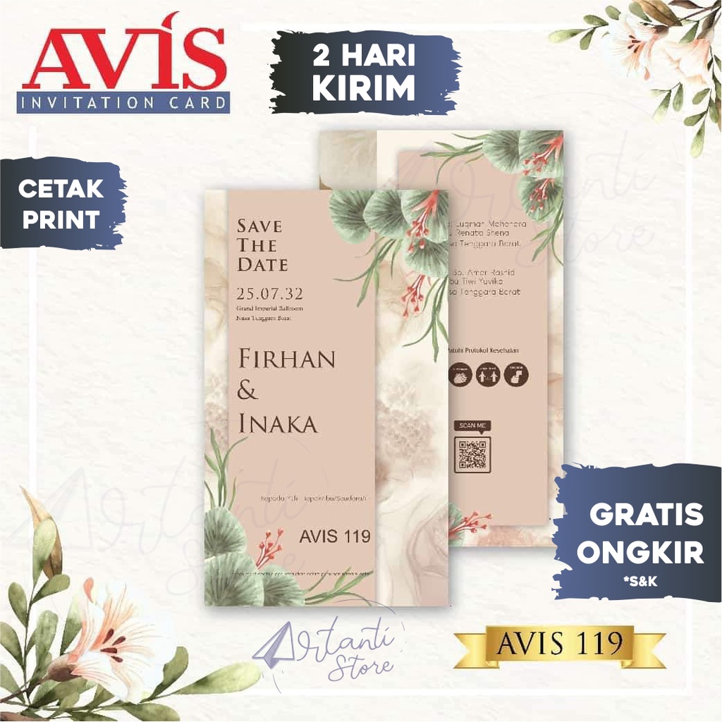 Jual UNDANGAN AVIS 119 KERTAS BLANKO UNDANGAN TERMURAH UNDANGAN NIKAH ...