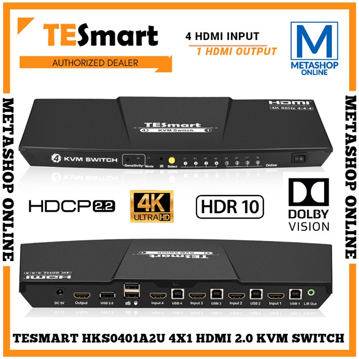 Jual TESmart HDMI 2.0 KVM Switch 4x1 4 input 1 output 4k 60Hz USB ...