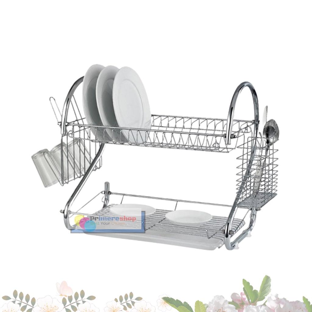 Jual Rak Piring Wastafel Stainless 2 Susun GSF / Rak Cuci Piring Wastafel Pengering Gelas Piring ...