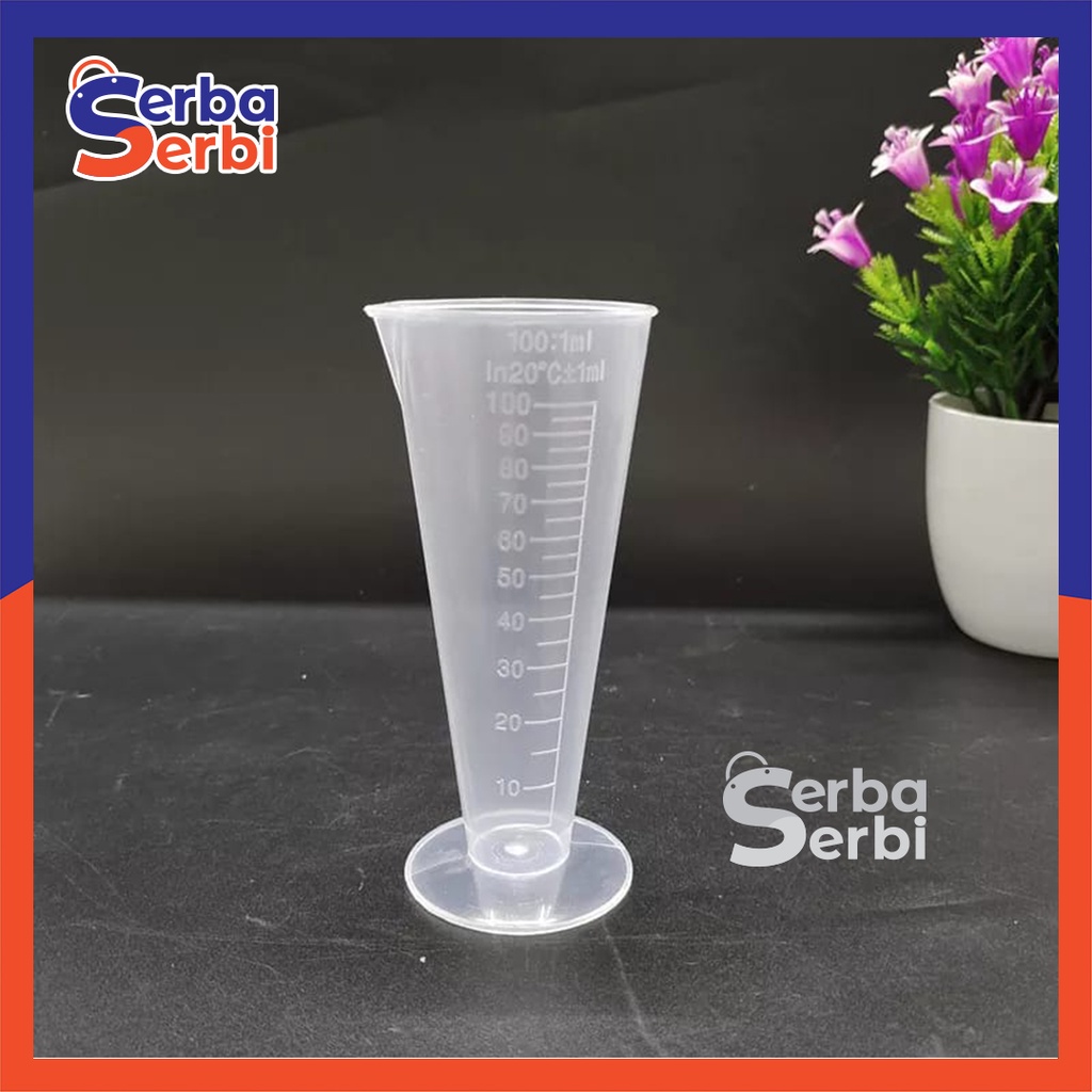 Jual SerbaSerbi - Gelas Ukur Gelas Takar Kerucut Plastik 100 ML Gelas ...