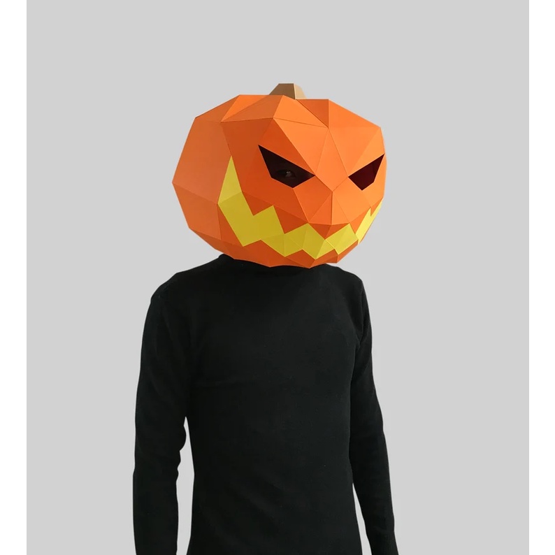 Jual Papercraft Topeng Jepang Pumpkin Labu Jack o Lantern 1 Premium 3D ...