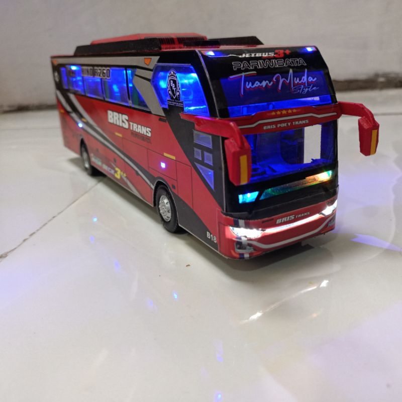 Jual Miniatur Bus BRIS Trans Tuan Muda Full Spek Full Interior Skala 43 ...