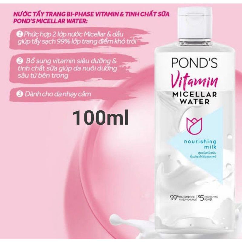 Jual Ponds Vitamin milk Micellar water Nourishing milk 100ml | Shopee ...