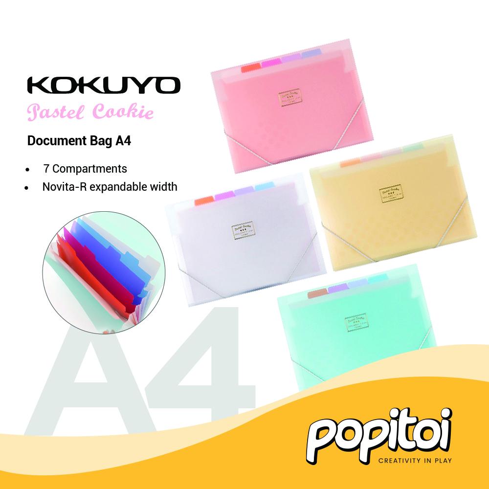 Jual Kokuyo Pastel Cookie Document Bag A4 File Folder Organizer Accordion Expandable | Shopee ...
