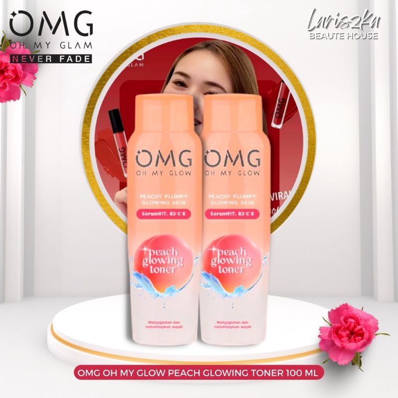 Jual Peach Glowing Toner OMG OH MY GLOW Vit B3, C, E 100ml | Shopee ...