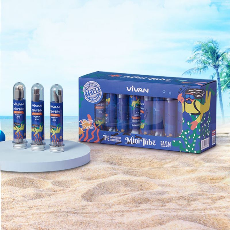 Jual Kabel data Vivan mini tube CTC100S for type C 2.4a 1meter | Shopee ...