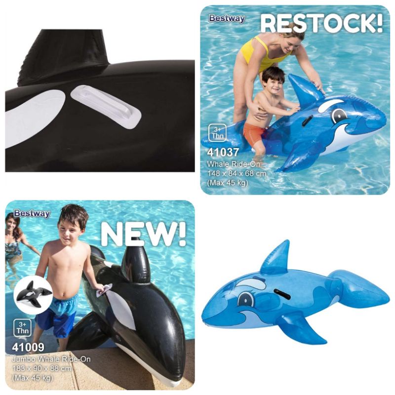 Jual BAN RENANG PELAMPUNG TUNGGANG PAUS BESTWAY BLUE WHALE ORCA RIDE ON ...
