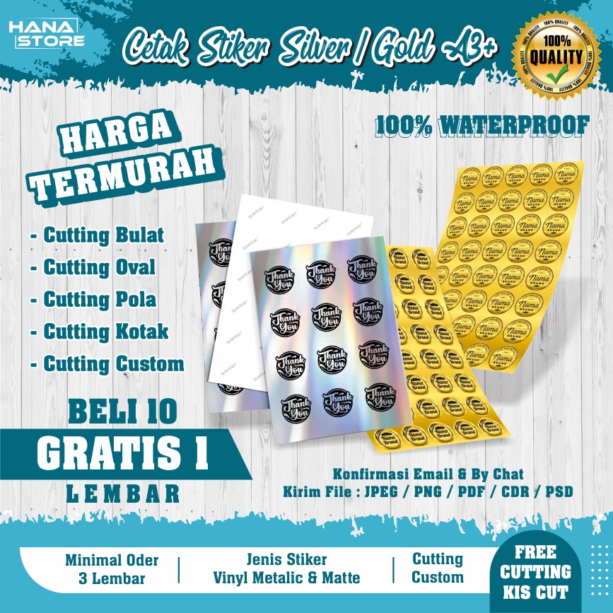 Jual CETAK STIKER A3+ SILVER METALIC / SILVER MATTE / STIKER GOLD A3 ... Jual CETAK STIKER A3+ SILVER METALIC / SILVER MATTE / STIKER GOLD A3 ...
