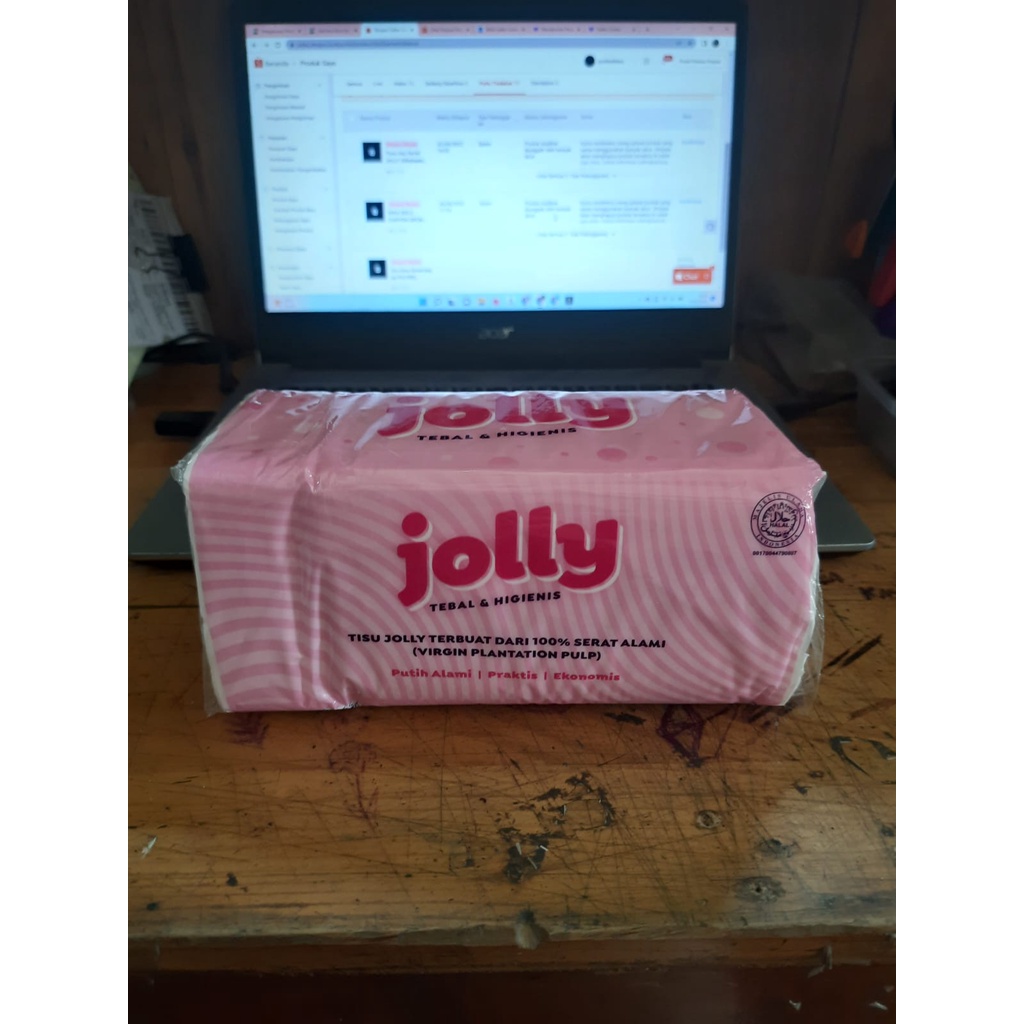 Jual Tissu tisu facial JOLLY 200sheets 2ply tissue meja product of ...