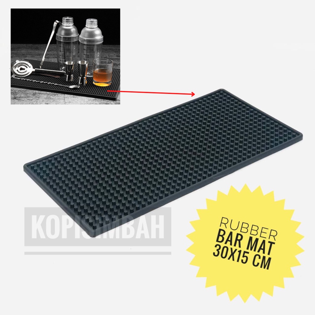Jual Rubber Bar Mat 30 x 15 cm Alas Matt Karet Tatakan Gelas Kopi ...