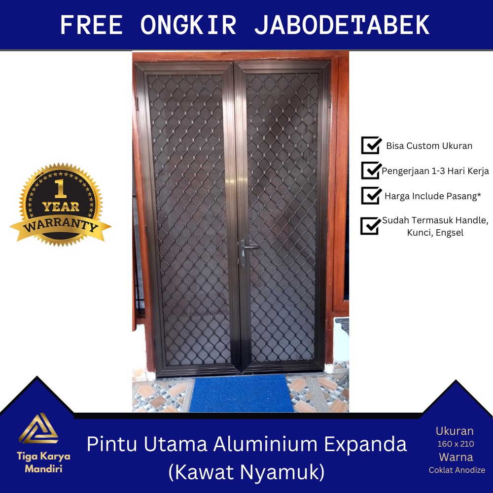 Jual Pintu Double Rumah Utama Alumunium Expanda Kawat Anti Nyamuk ...