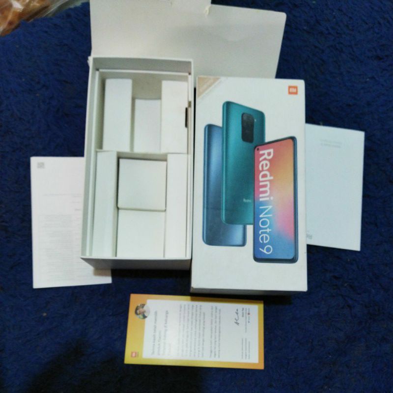 Jual dus box / kotak hp xiaomi redmi note 9 original bawaan pabrik ...
