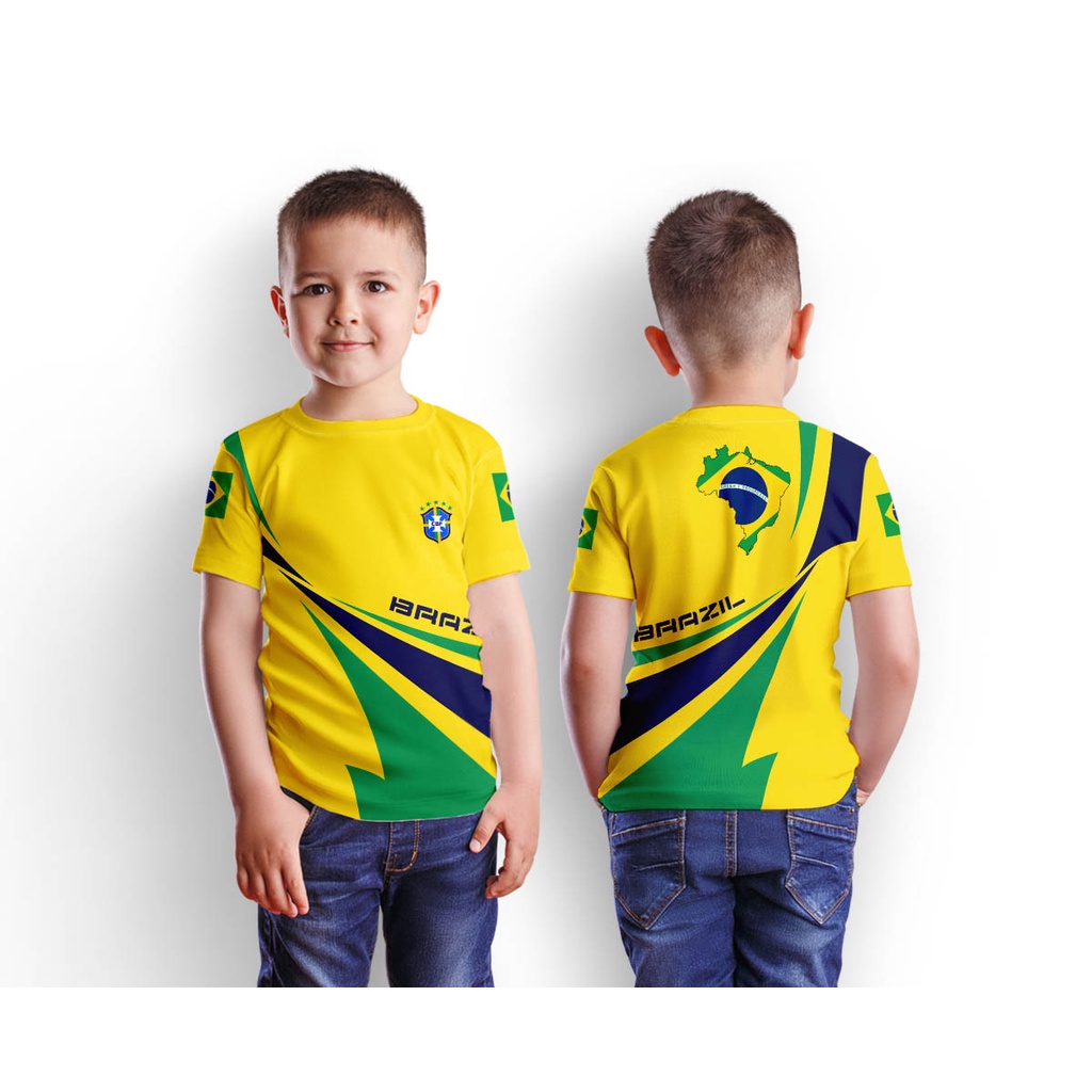 Jual Baju Jersey Anak BRAZIL PIALA DUNIA 2022 Fullprint Sublime Custom ...