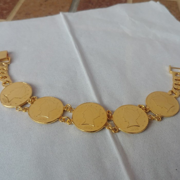 Jual Produk Unggulan Gelang Koin Suku Ringgit Lapis Emas 24K Murah ...
