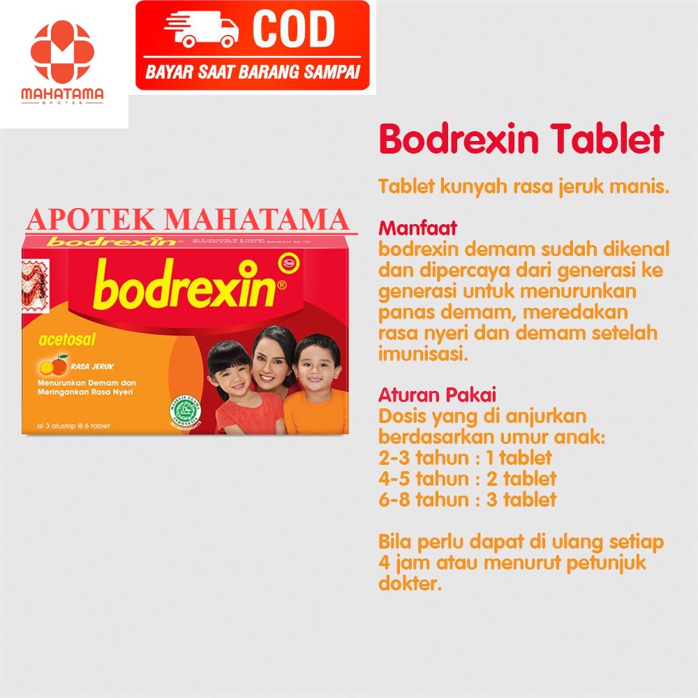 Jual (Cod)bodrexin anak tablet rasa jeruk | Shopee Indonesia