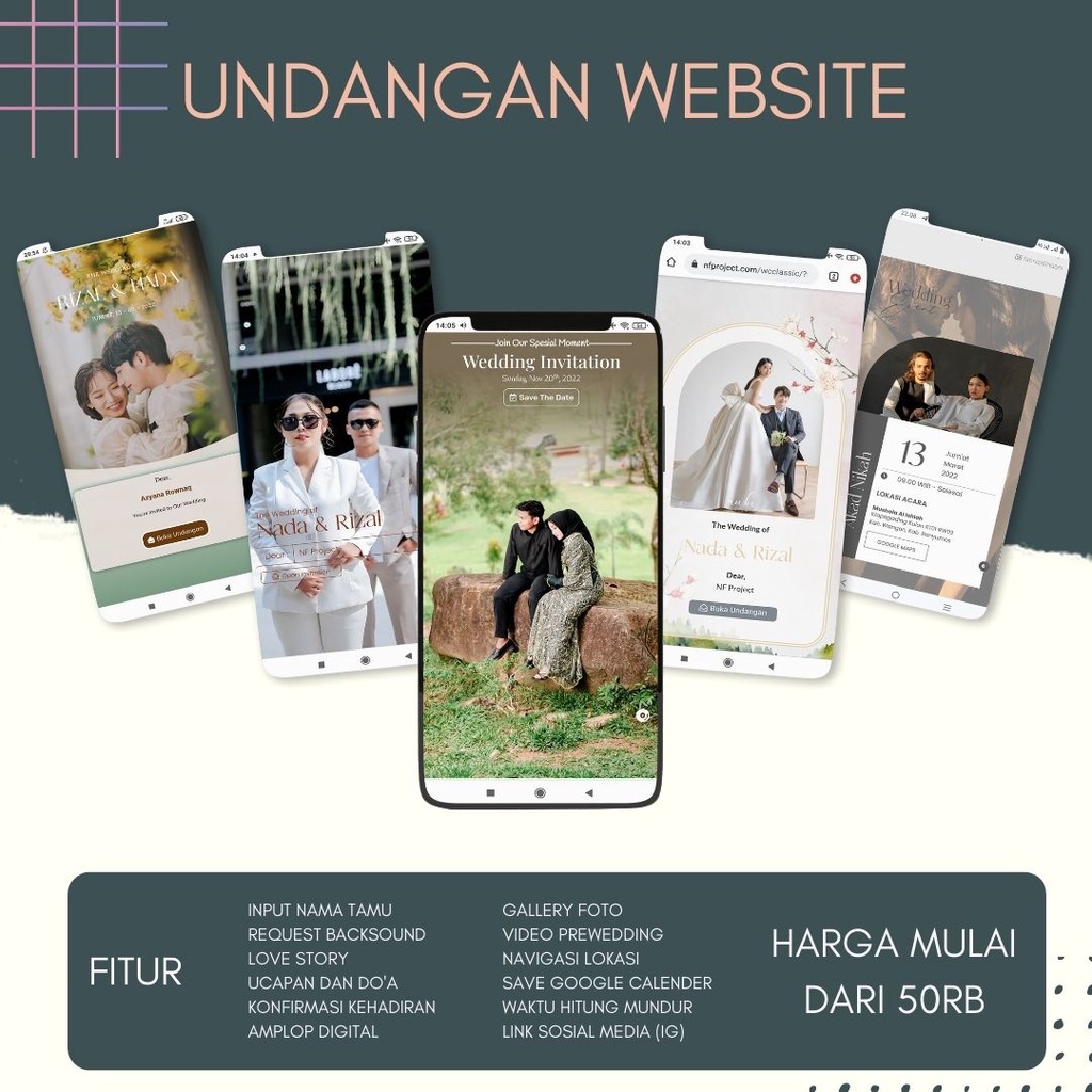 Jual Undangan Digital Website Online Pernikahan Full Fitur | Undangan Kekinian | Undangan Web ...