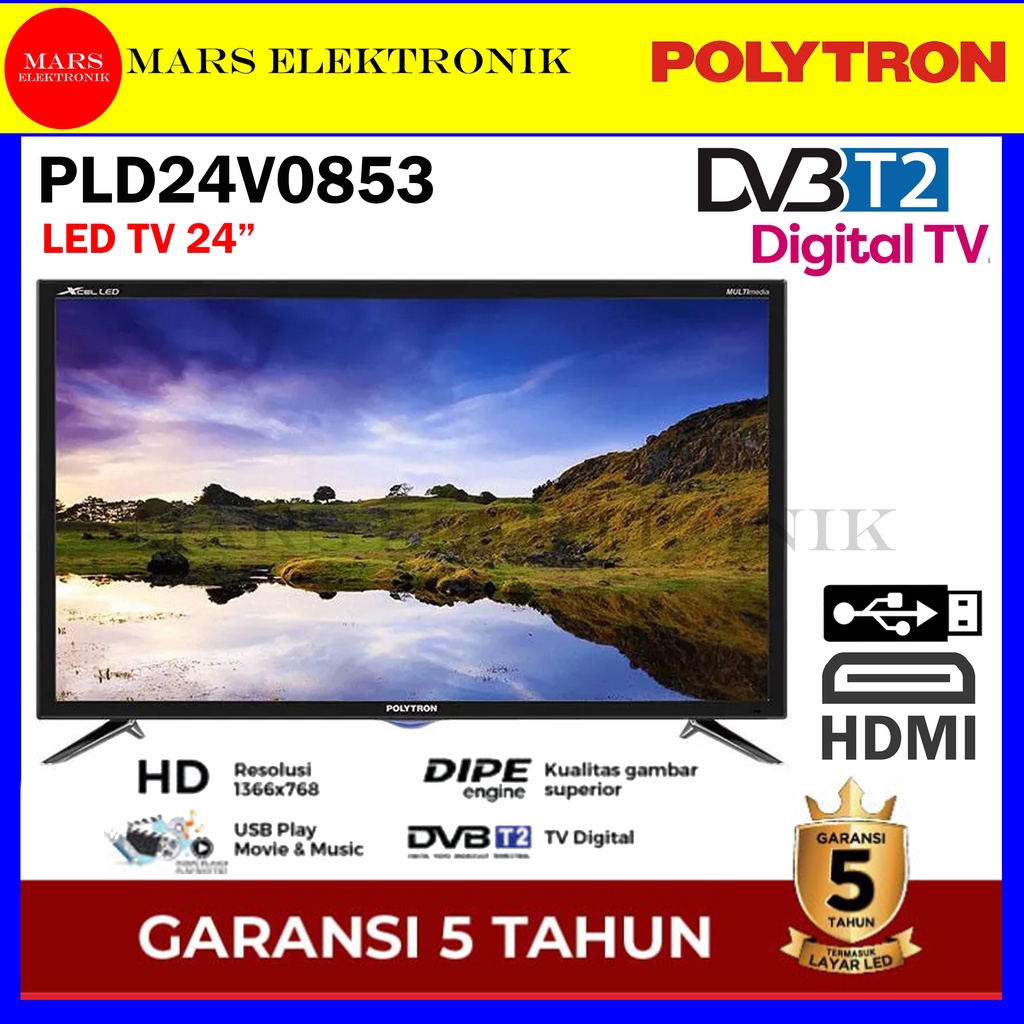 Jual TV LED POLYTRON PLD24V0853/1853 - 24 INCHI - DIGITAL TV - PLD 24 V0853 / 1853 - LED TV ...