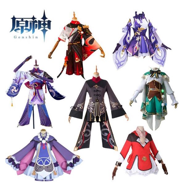 Jual Genshin Impact Cosplay Costume Uniform Hutao Klee Raiden Shogun ...