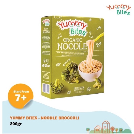 Jual Yummy Bites Organic Noodle Broccoli 200 Gr Box Mie Anak Organik ...